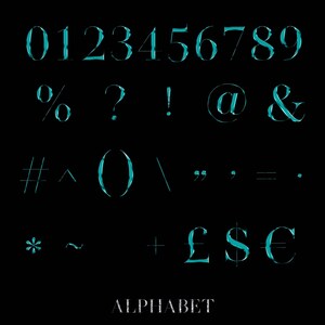 Teal Chrome Alphabet PNG Clip Art, Blue Chrome Letters Png, Glitter ...