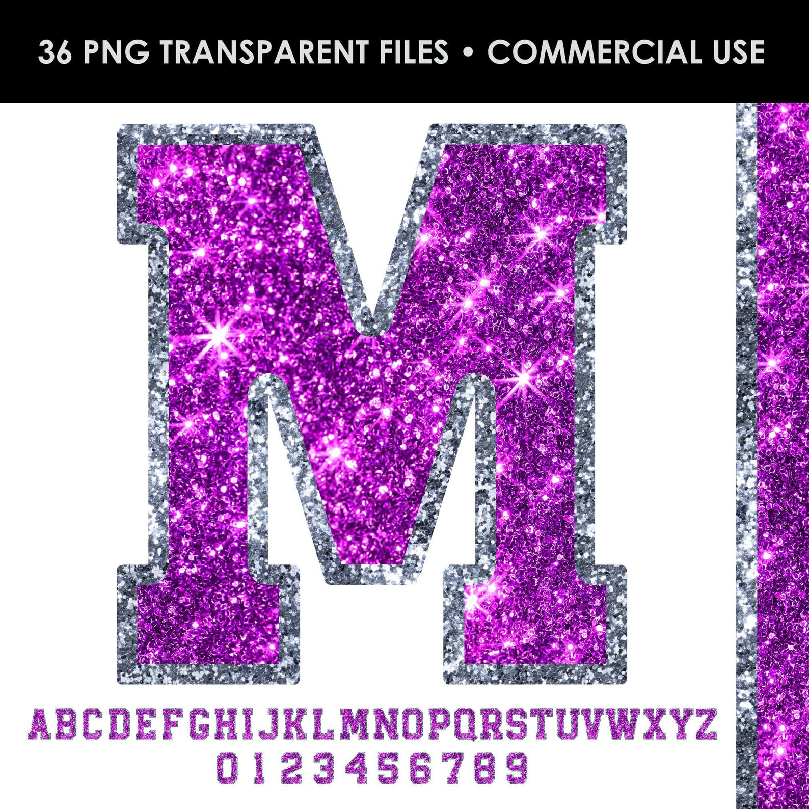 Glitter Sport Alphabet Png Clip Art, Purple Glitter Letters, Sparkling ...