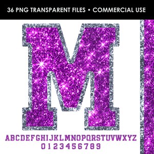 Glitter Sport Alphabet Png Clip Art, Purple Glitter Letters, Sparkling ...