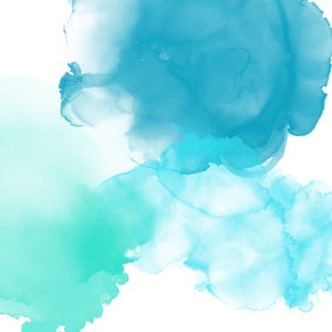 Turquoise Watercolor Clipart, Teal Alcohol Ink Png, Watercolour Circles ...