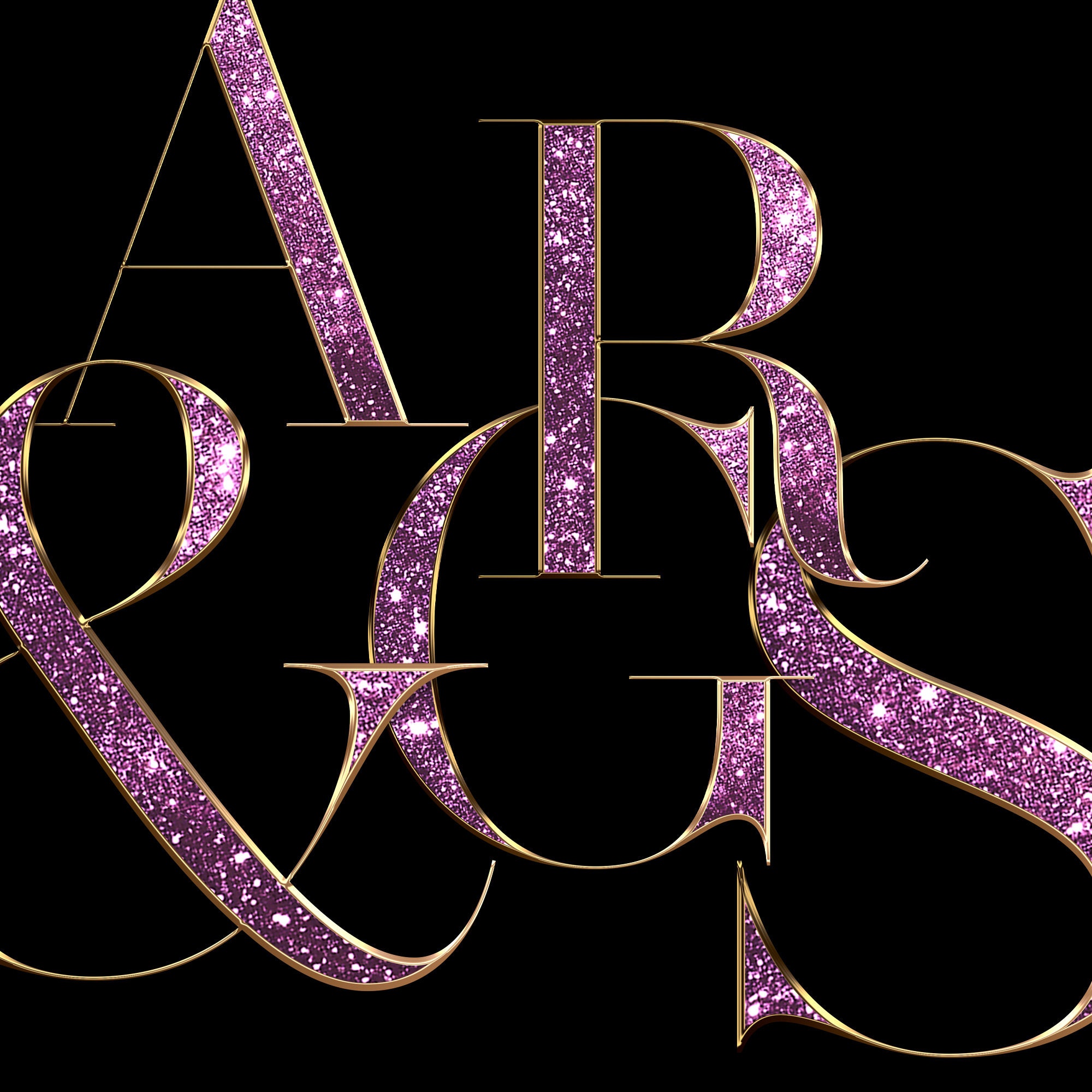 Glitter Alphabet PNG, Diamond Letters, Glam Letters, Bling Alphabet Png ...