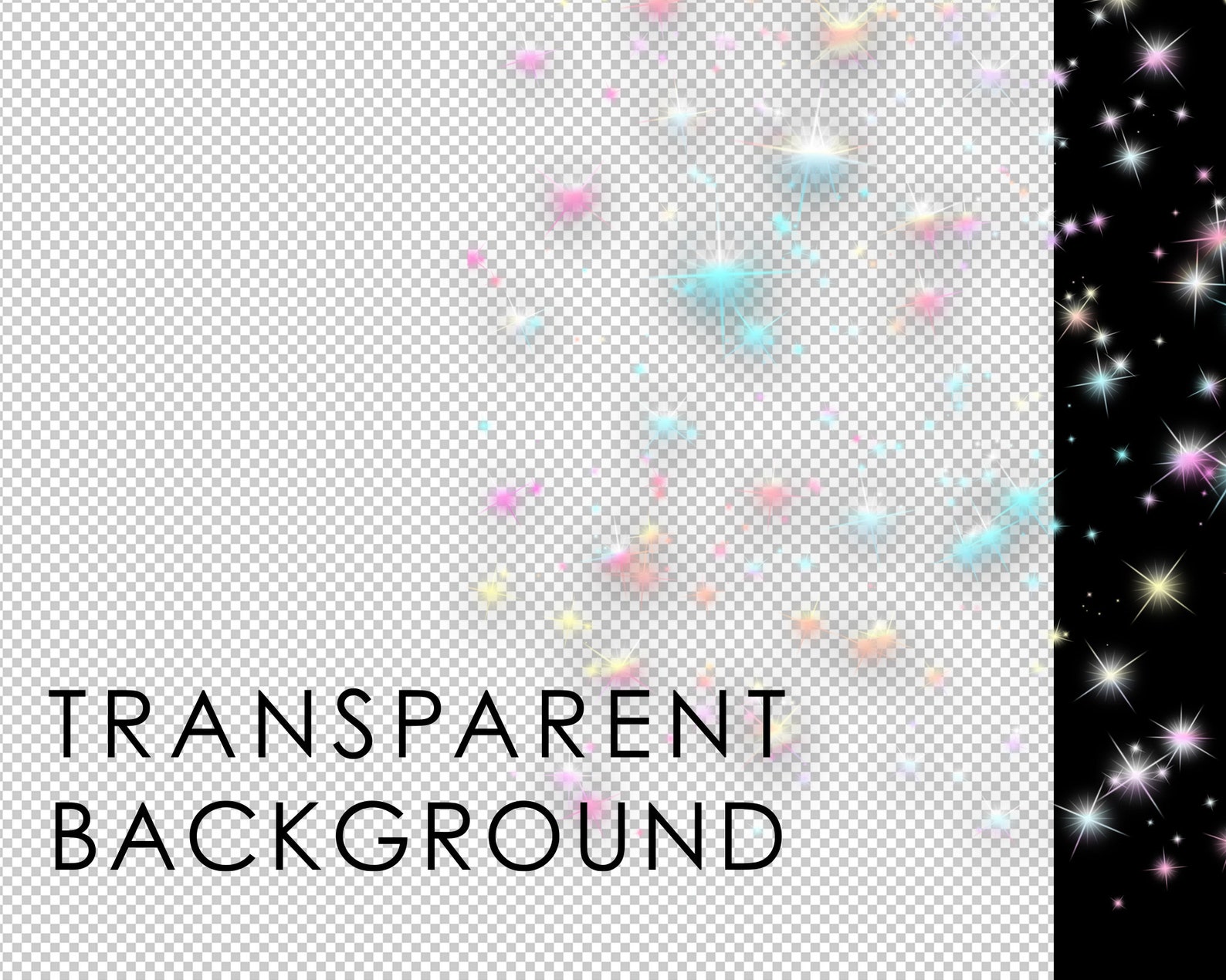Holographic Stars Glitter Overlay PNG, Sparkle Clipart (commercial Use ...