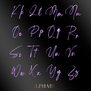 Purple Alphabet Png Clip Art, Purple Chrome Letters Png, Script Letters ...