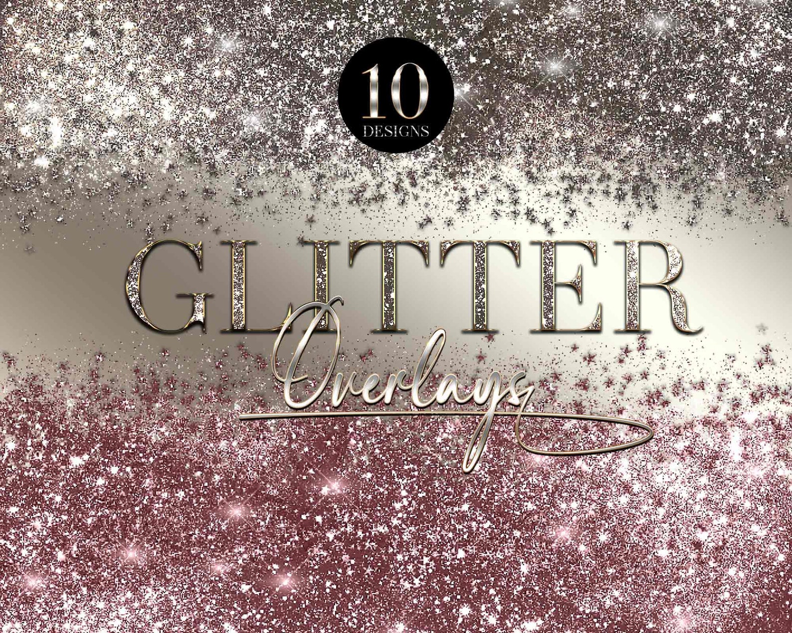 Glitter Overlays Png, Sparkling Glitter Borders Clipart, Silver and ...