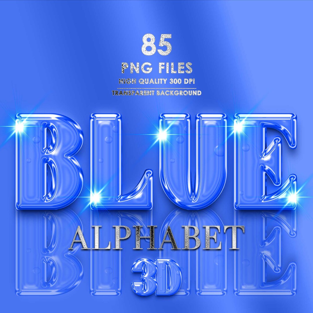 Blue Alphabet Png Clip Art, Blue Foil Alphabet Png, Glitter Chrome ...