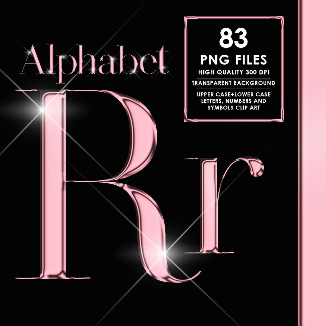 Pink Chrome Alphabet PNG, Rose Gold Chrome Letters, Glam Alphabet ...