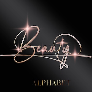 Pink Alphabet PNG, Gold Chrome Alphabet Clipart, Glitter, Cursive ...