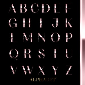 Rose Gold Chrome Alphabet PNG Clip Art, Pink Letters Png, Glam, Rose ...