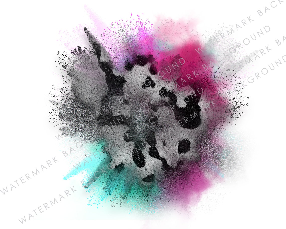 Distressed Cow Print Explosion of Powder Cow Skin Texture - Etsy