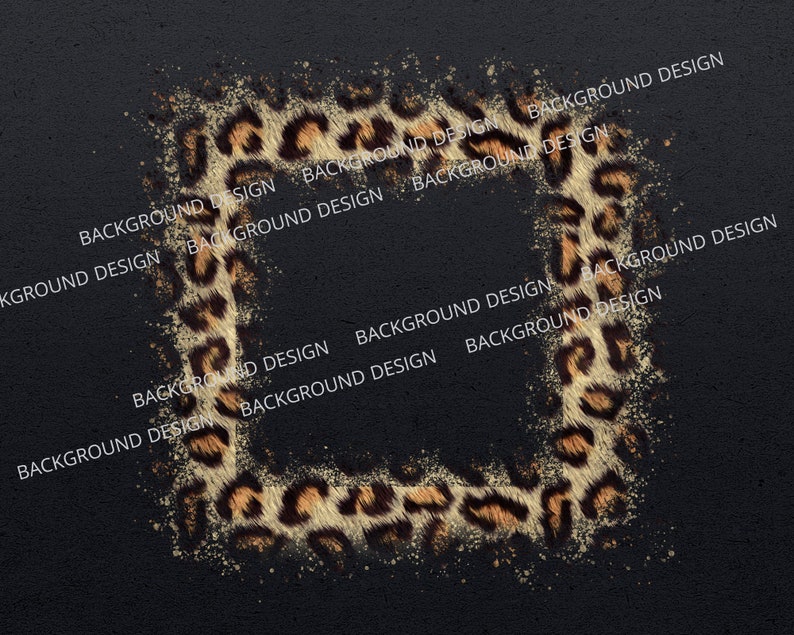 Distressed Leopard Frame Png Leopard Background Logo - Etsy