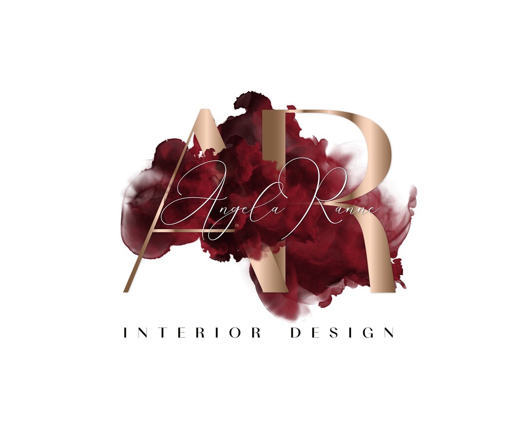 Red Watercolour Logo, Beauty Logo, Premade Logo Design, Brow Logo ...