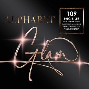 Pink Alphabet PNG, Gold Chrome Alphabet Clipart, Glitter, Cursive ...