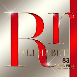 Red and Gold Alphabet PNG Clipart, Red Letters Png, Red Chrome Alphabet ...