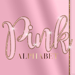 Glitter Pink Alphabet PNG Clip Art, Glitter Letters, Script Alphabet ...