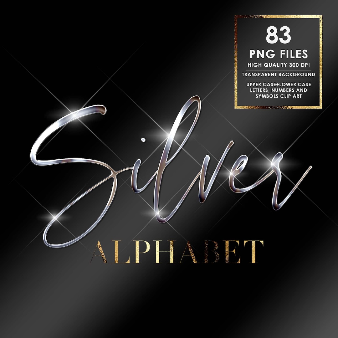 Silver Chrome Alphabet Clipart, Silver Alphabet PNG, Silver Letters Png ...