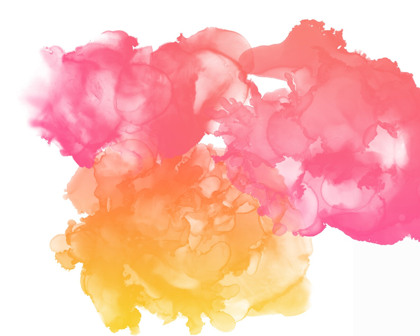 Pink & Orange Watercolor Clipart, Pink Alcohol Ink Png, Watercolour ...