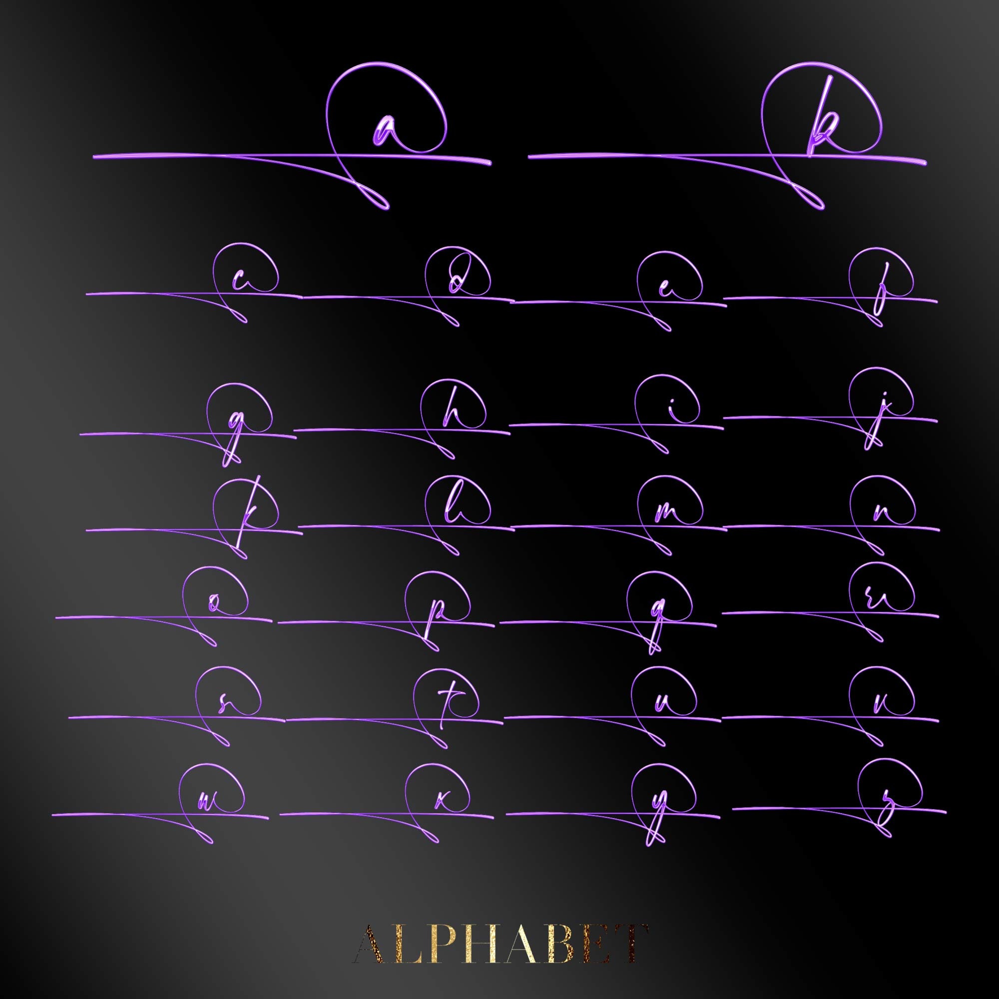 Purple Alphabet Png Clip Art, Purple Chrome Letters Png, Script Letters ...