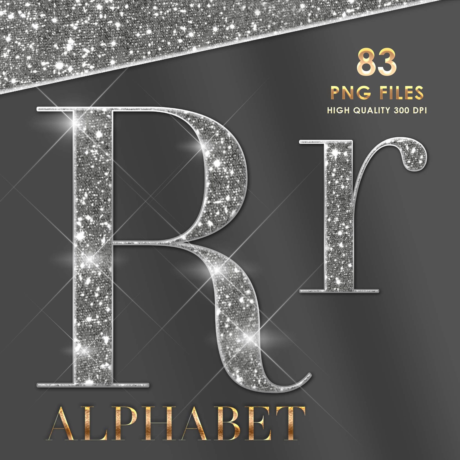 Glitter Silver Alphabet PNG Clip Art, Silver Chrome Letters, Glam ...