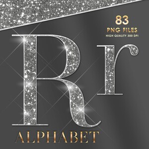 Glitter Silver Alphabet PNG Clip Art, Silver Chrome Letters, Glam ...