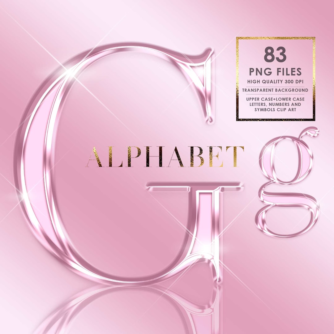 Pink Chrome Alphabet PNG Clip Art, Rose Gold Chrome Letters Png ...