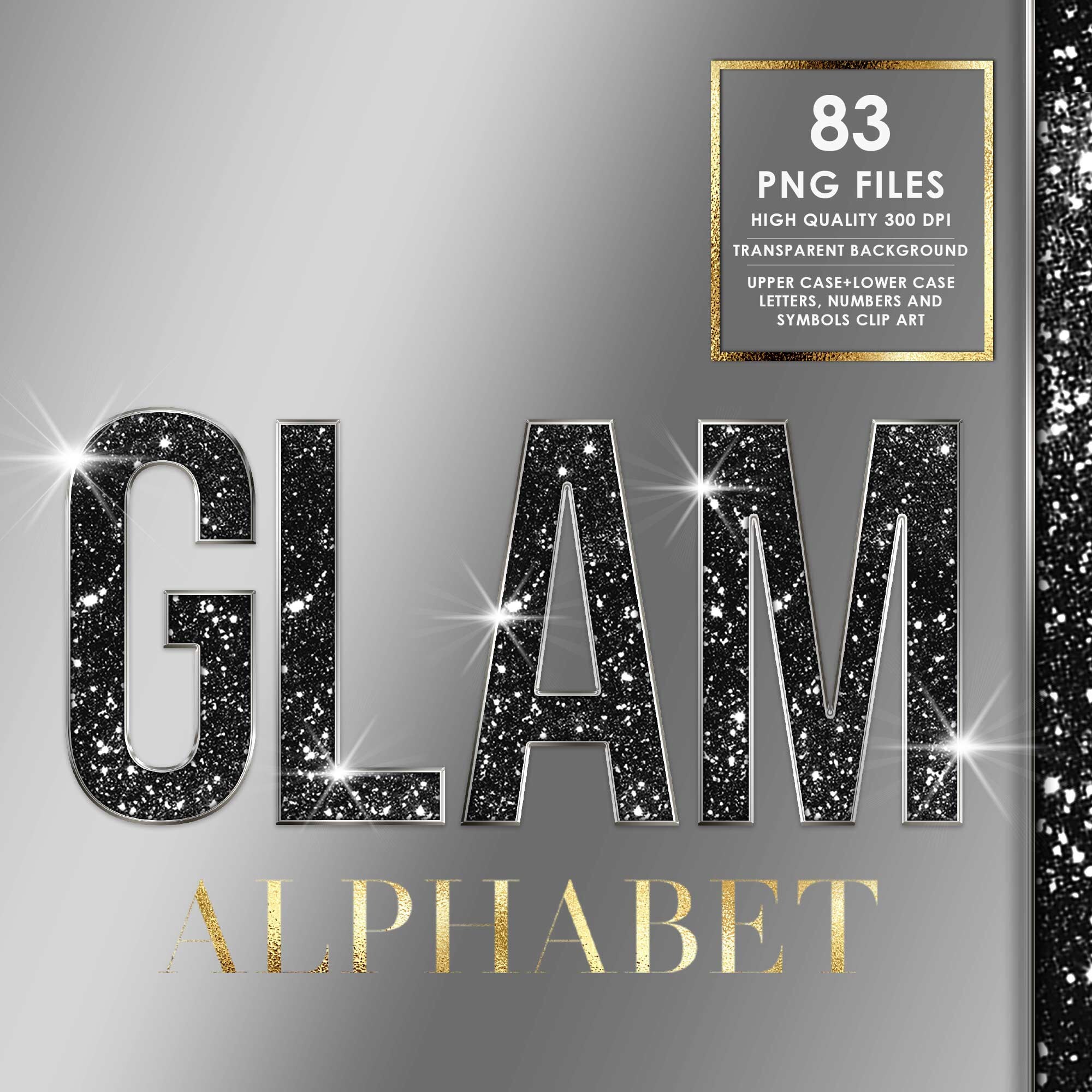 Black Glitter Glam Alphabet PNG, Diamond Sparkle Letters Clipart ...