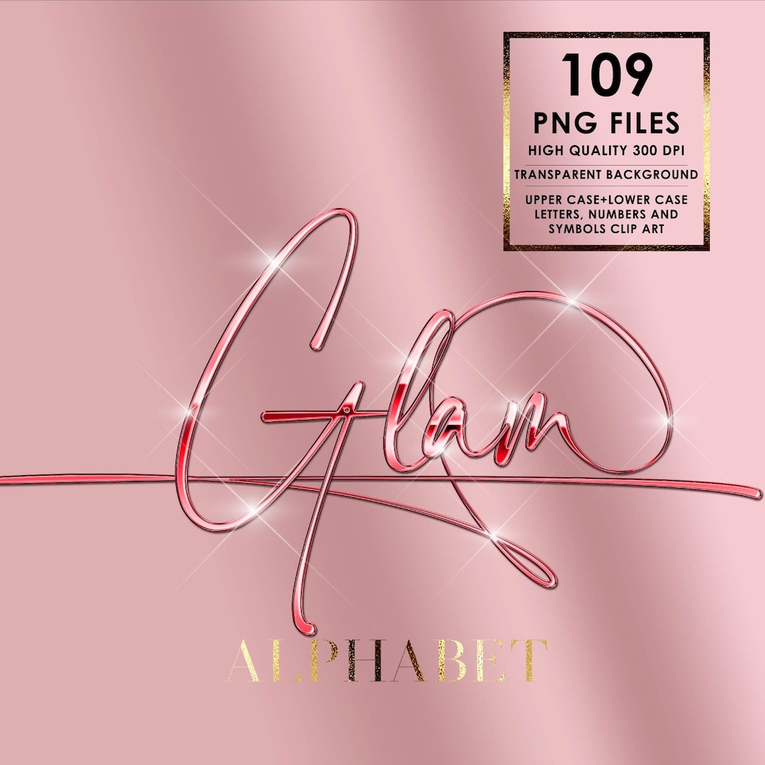 Pink Alphabet Png Clip Art, Rose Gold Alphabet PNG, Pink Chrome Letters ...