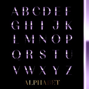 Purple Alphabet PNG Clip Art, Purple Letters Png, Glam Alphabet, Lilac ...