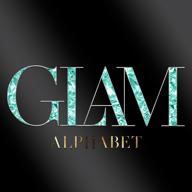 Turquoise Diamond Alphabet PNG Clipart, Glitter Alphabet PNG, Glam ...