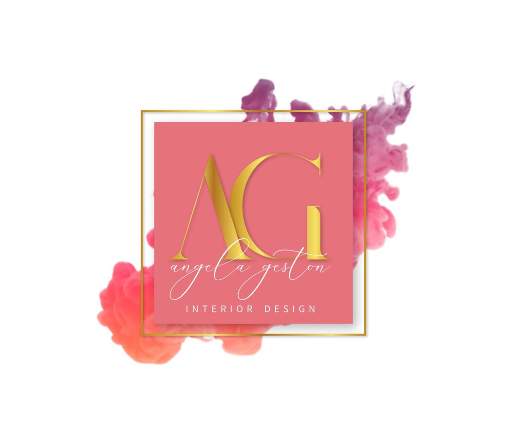 Premade Logo Design, Beauty Logo. Text Logo, Pink Watercolor Logo ...