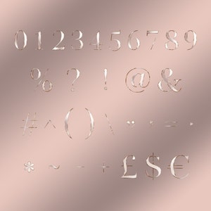 Pink and Gold Alphabet PNG, Metallic Letters, Chrome Alphabet, Luxury ...