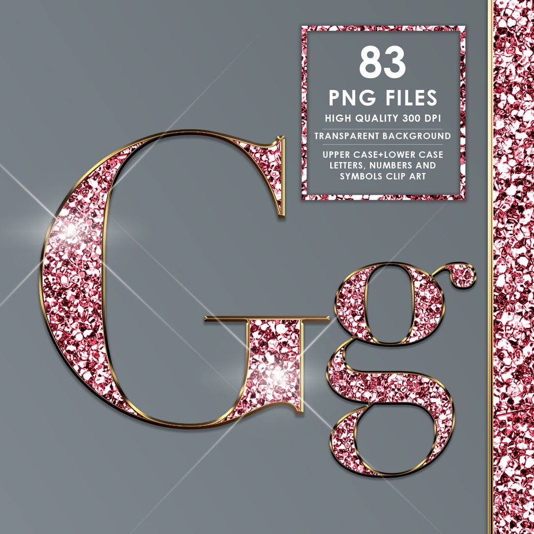 Pink Chunky Glitter Alphabet Clip Art, Rose Gold Letters, Pink Alphabet ...