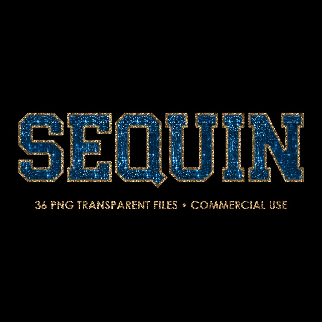 Blue Sequin Varsity Alphabet Png Clip Art, Glitter Sport Alphabet ...