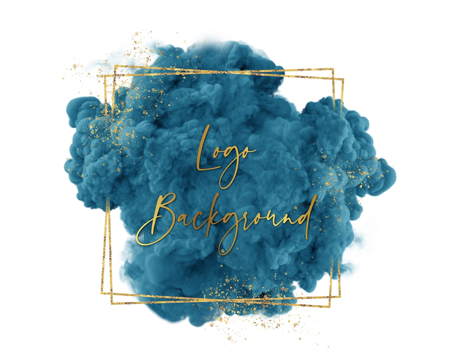 Logo Background Png, Blue Brush Stroke Png, Blue Frame, Square Gold ...