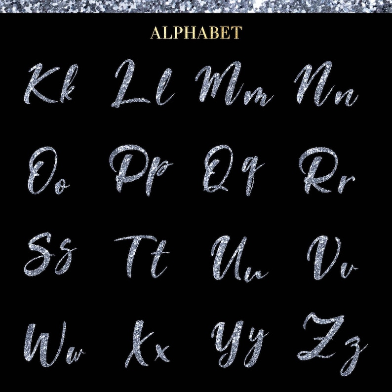 Glitter Silver Alphabet Png Clipart, Silver Foil Letters, Silver ...