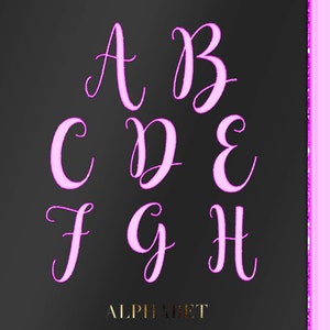 Glitter Lilac Alphabet PNG Clip Art, Script Alphabet, Purple Cursive ...