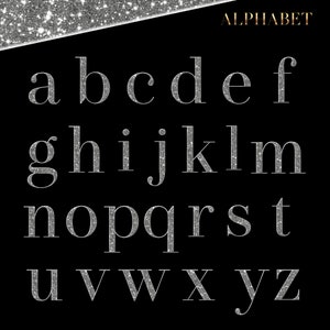 Glitter Silver Alphabet PNG Clip Art, Silver Chrome Letters, Glam ...