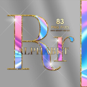 Rainbow Glitter Alphabet Png Clip Art, Holographic Alphabet, Colorful ...
