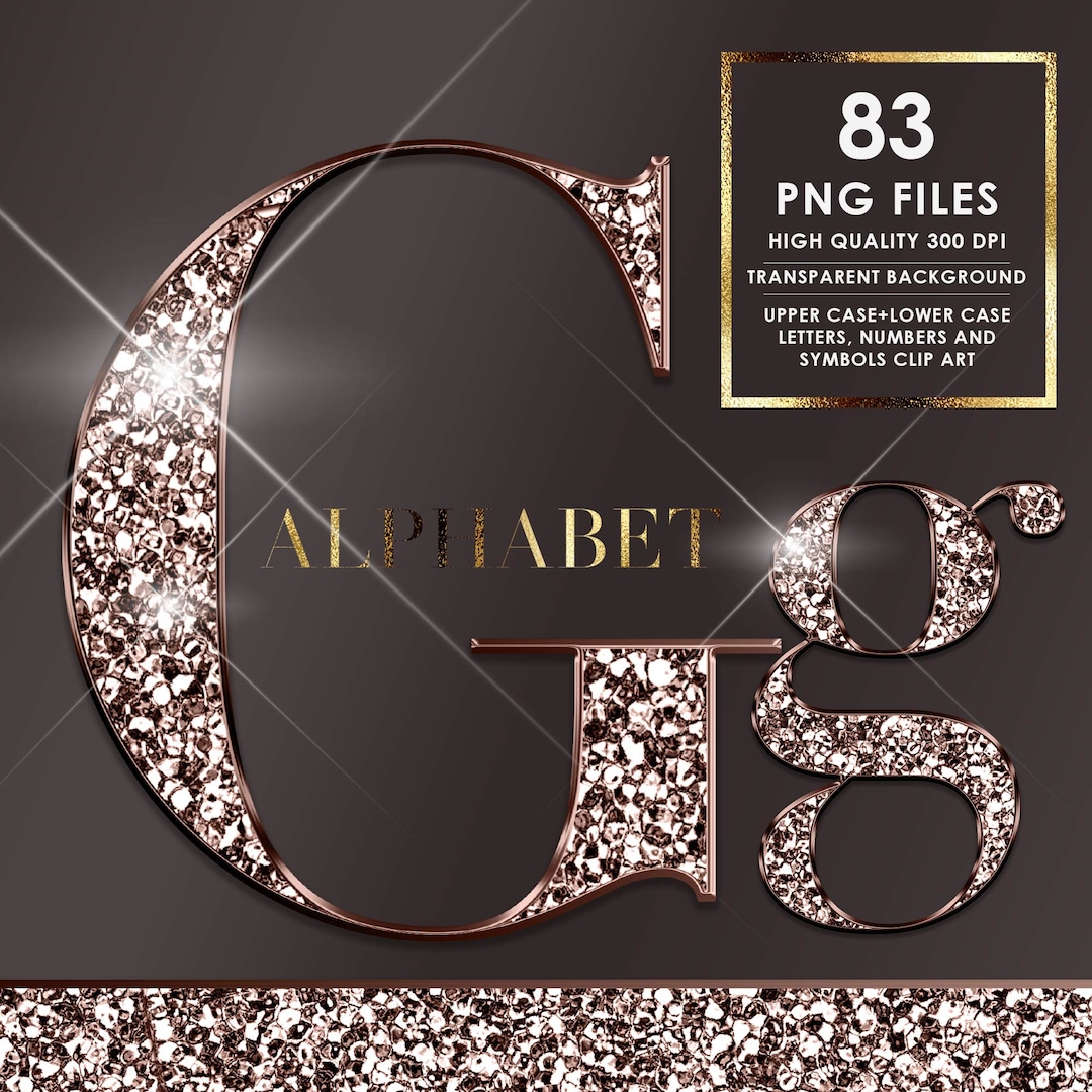 Copper Alphabet PNG, Gold Chunky Glitter Alphabet Clip Art, Bling ...