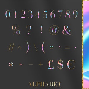 Rainbow Glitter Alphabet Png Clip Art, Holographic Alphabet, Colorful ...