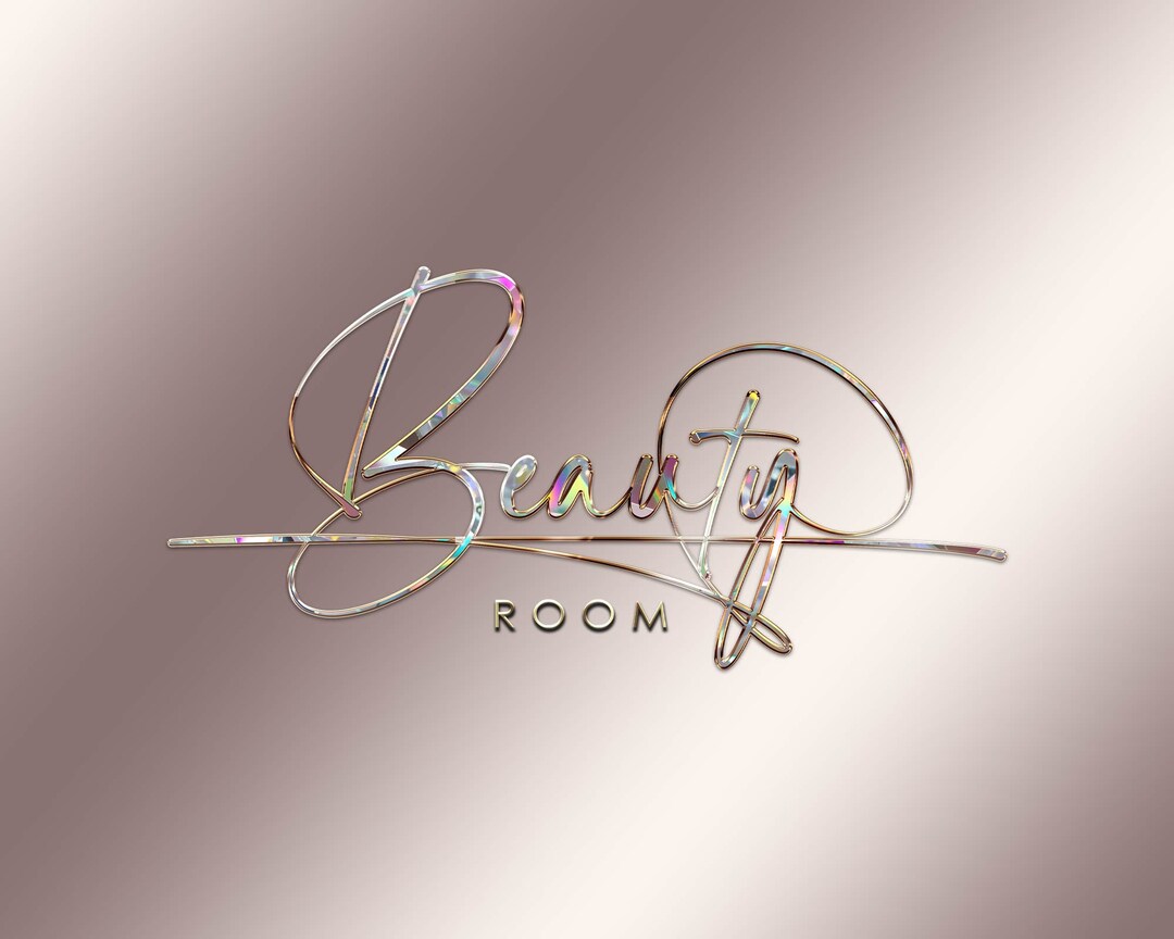 Glitter Beauty Logo, Premade Logo Design, Pink and Gold Logo, Cosmetics ...