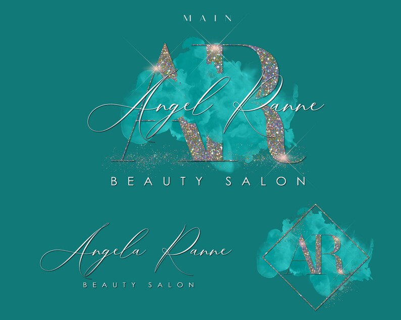 Turquoise Watercolour Logo Beauty Logo. Boutique Logo Brow - Etsy