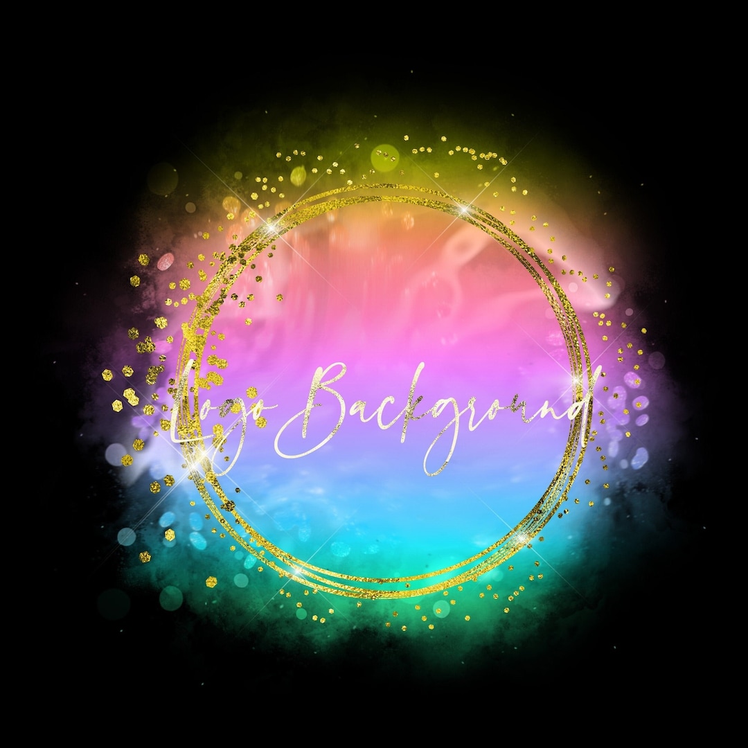 Rainbow Logo Background Png, Colorful Watercolor, Circle Png, Glitter ...