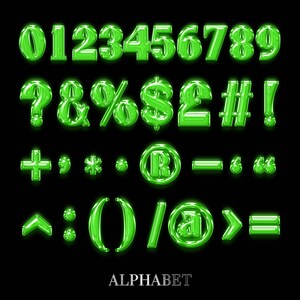 Green Alphabet Png Clip Art, Green Foil Alphabet Png, Glitter Chrome ...