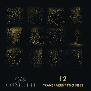 Gold Confetti Clipart, Glitter Gold Overlays Png, Sparkling Glitter ...