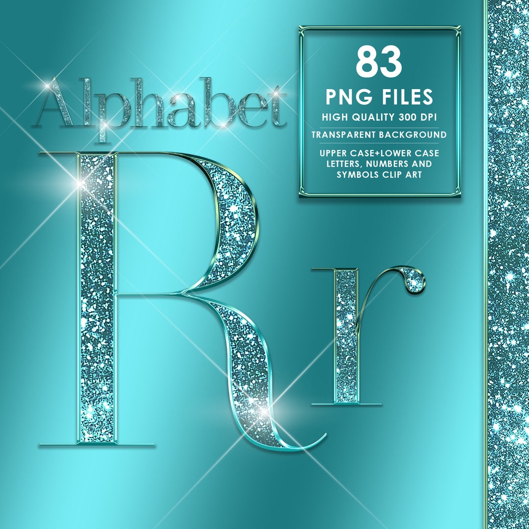 Glitter Alphabet Png, Turquoise Alphabet, Teal Diamond Alphabet PNG ...