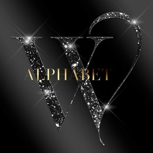 Glitter Black Alphabet PNG Clipart, Sparkling Black Letters, Bling ...