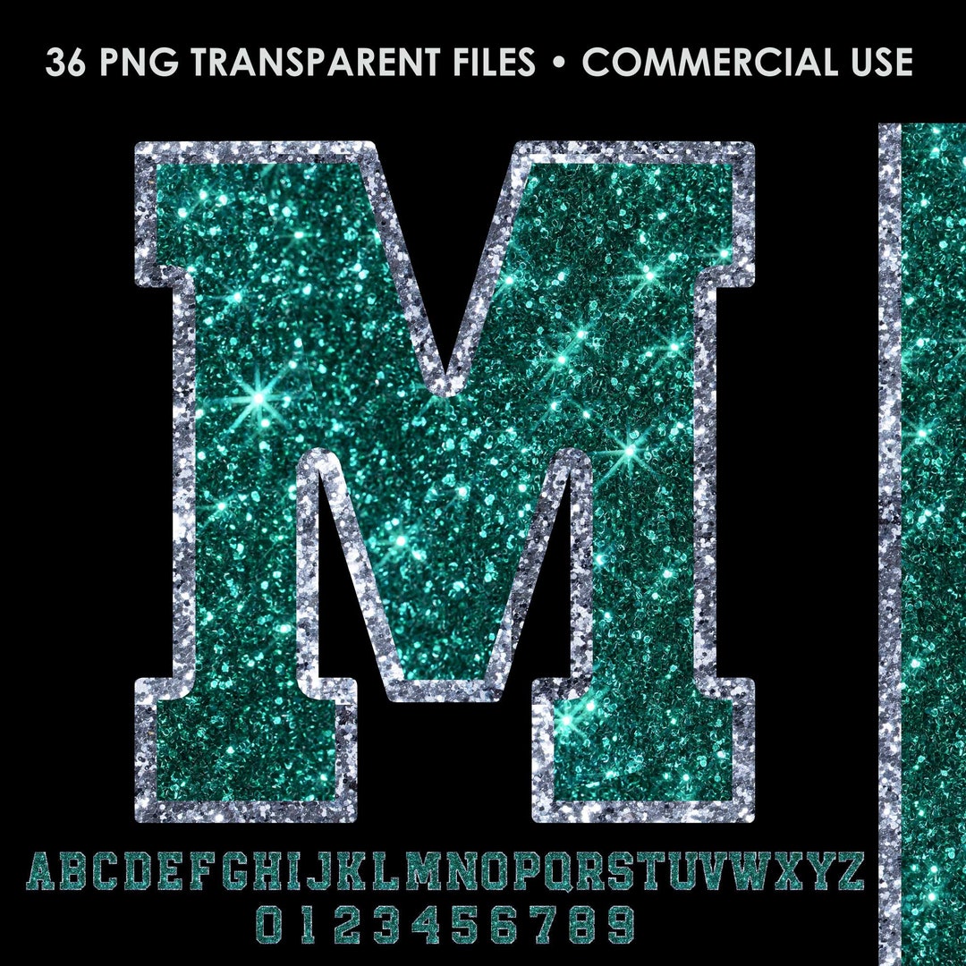 Glitter Sport Alphabet Png Clip Art, Green Glitter Letters Png ...