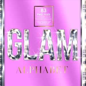 Glitter Silver Alphabet PNG Clip Art, Marquee Letters, Glam Letters ...