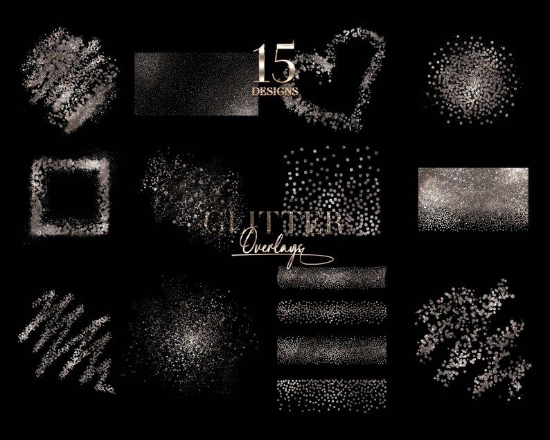 Gold Glitter Confetti Clipart, Gold Glitter Overlays, Sparkling Glitter ...