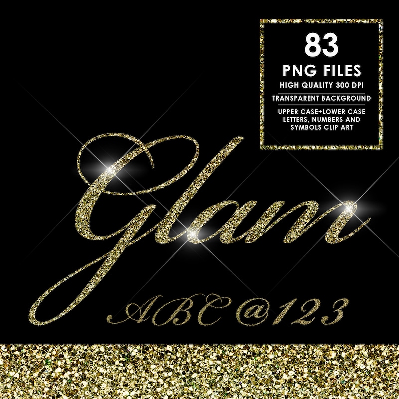 Gold Glitter Clipart - Etsy